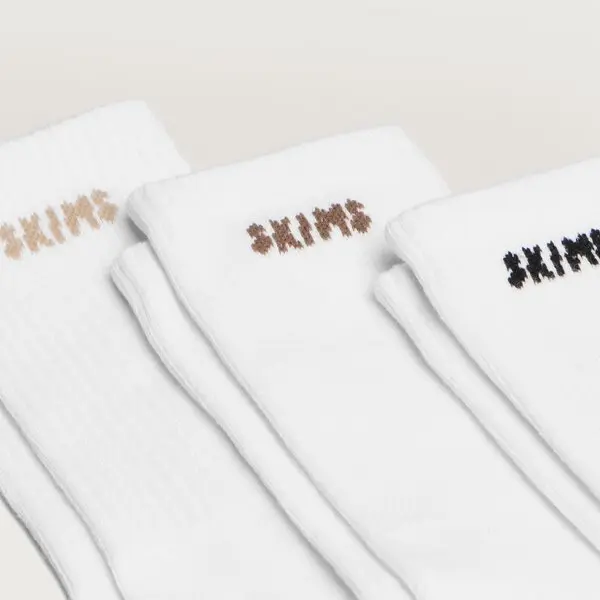 SKIMS Ribbed Crew Sock 3-pack