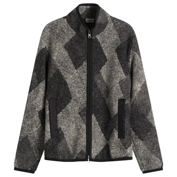 Moncler Zip Up Wool Jacquard Jacket