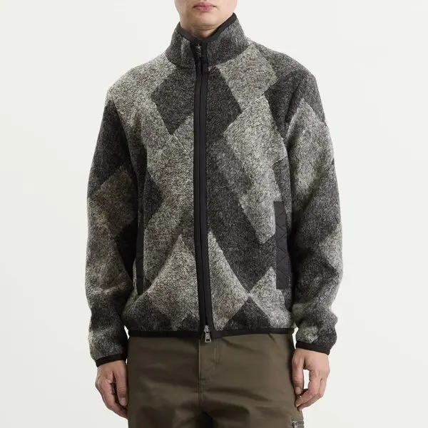 Moncler Zip Up Wool Jacquard Jacket
