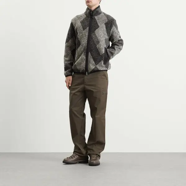 Moncler Zip Up Wool Jacquard Jacket
