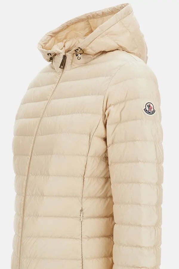 Moncler Short Down Jacket With Hood - Beige