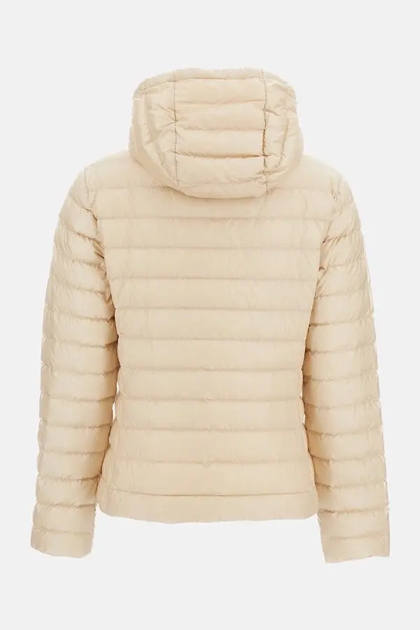 Moncler Short Down Jacket With Hood - Beige