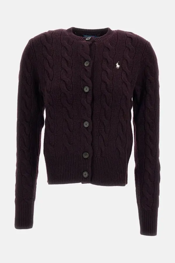 Polo Ralph Lauren Cable-knit Cropped Cardigan - Brown