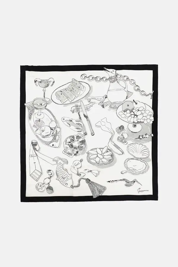 Jacquemus Grand Foulard Cocktail In Seta - Multicolore