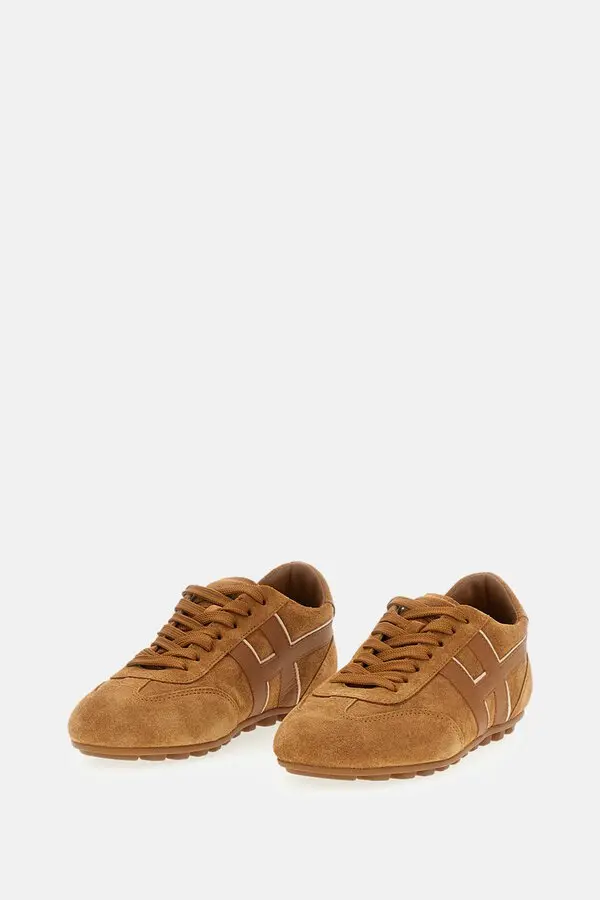 Hogan Running-inspired Suede Sneakers - Beige