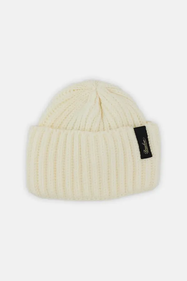 Borsalino Pure Wool Rib Knit Beanie - Bianco