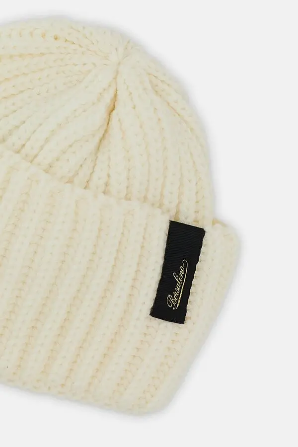 Borsalino Pure Wool Rib Knit Beanie