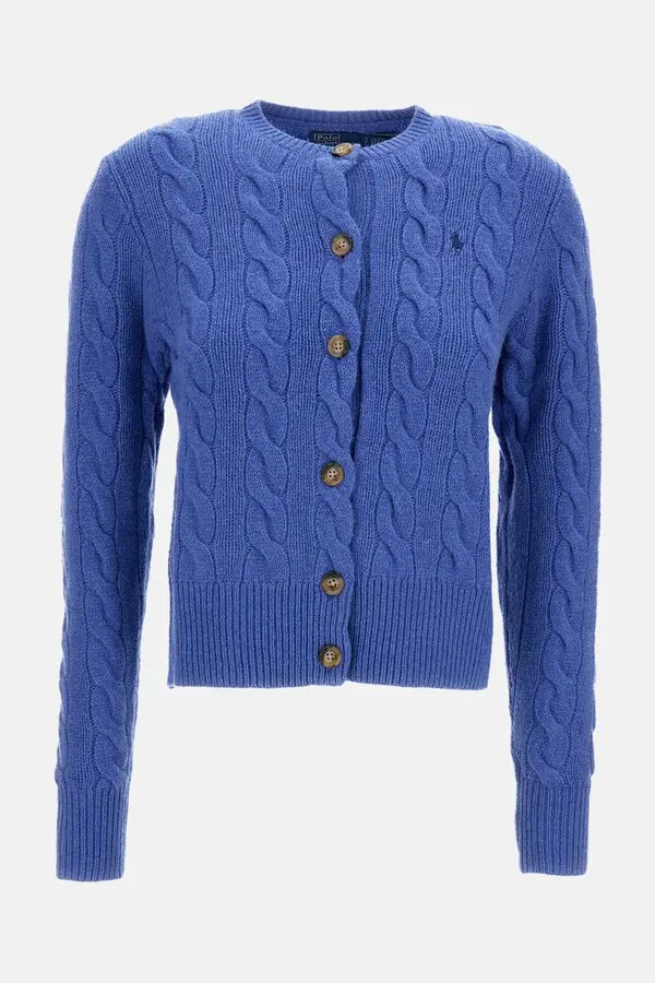 Polo Ralph Lauren Cable-knit Crop Cardigan - Blue