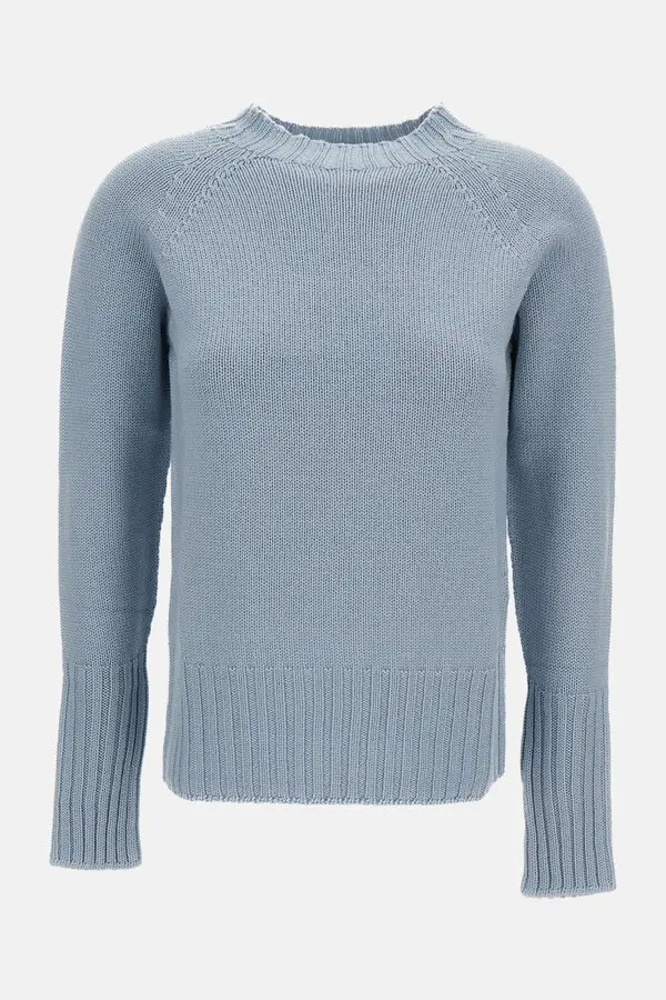 DRUMOHR Merino Wool Raglan Crew-neck Sweater - Azzurro