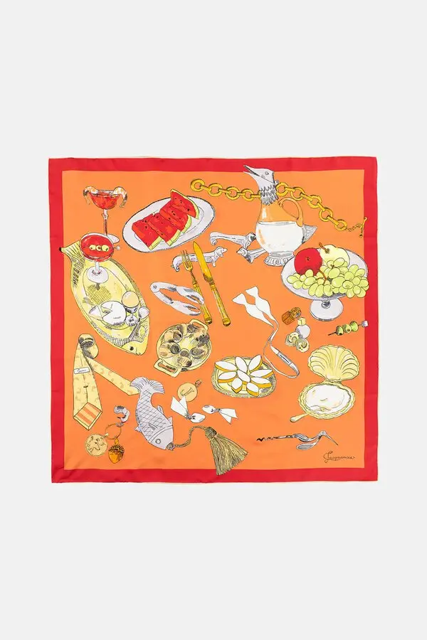 Jacquemus Grand Foulard Cocktail In Seta - Multicolore