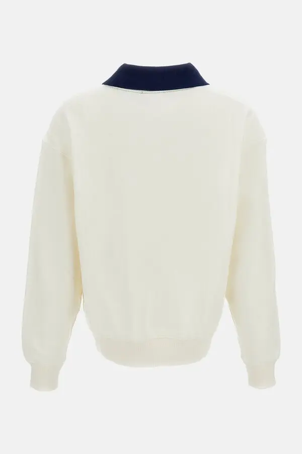 Polo Ralph Lauren Crewneck Sweatshirt With Contrast Collar - White