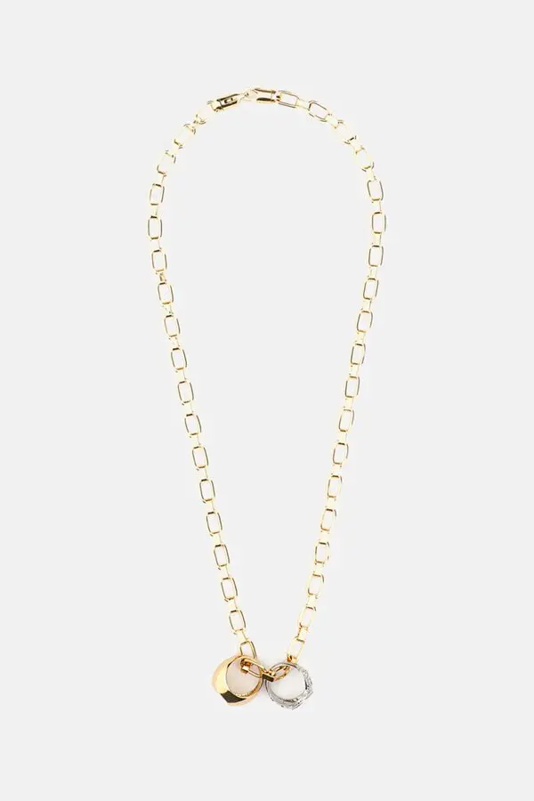 MOI MÊME MILANO Modulée Necklace With Double Ring Charms - Oro