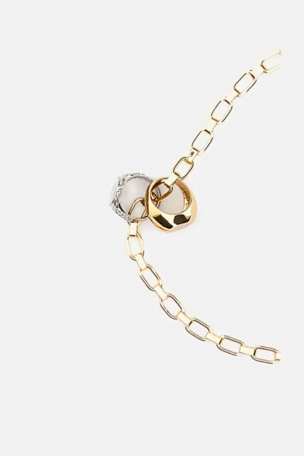 MOI MÊME MILANO Modulée Necklace With Double Ring Charms - Oro