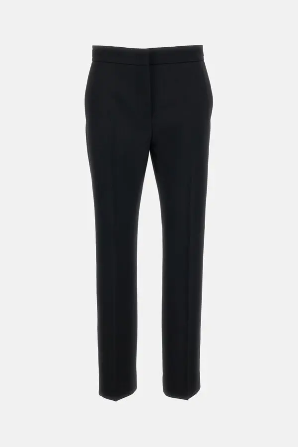 Max Mara Slim-fit Wool-drill Pants - Black