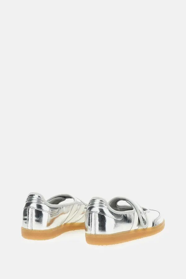 ADIDAS ORIGINALS Samba Jane W Metallic Leather Mary Jane Sneakers - Silver