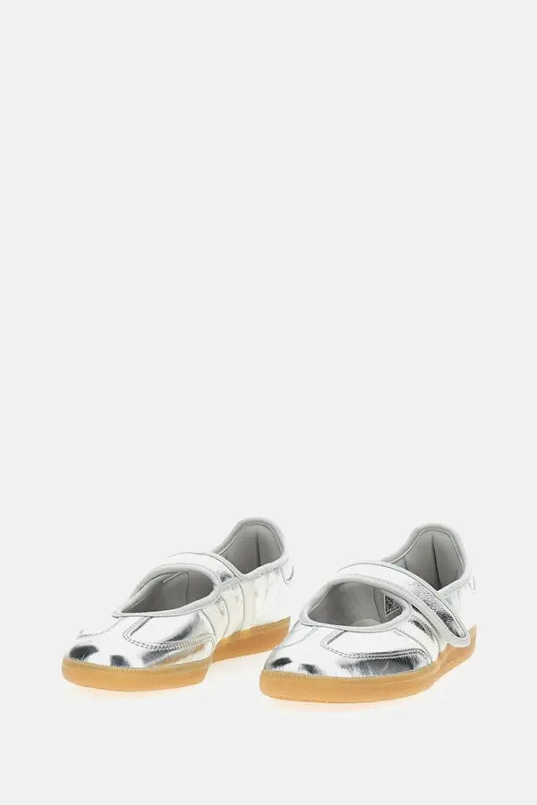 ADIDAS ORIGINALS Samba Jane W Metallic Leather Mary Jane Sneakers - Silver