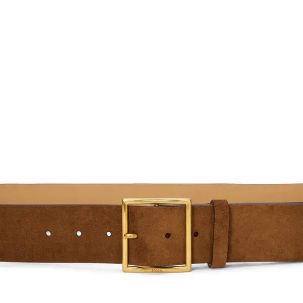 Ralph Lauren Sueded Calfskin Square Buckle Belt