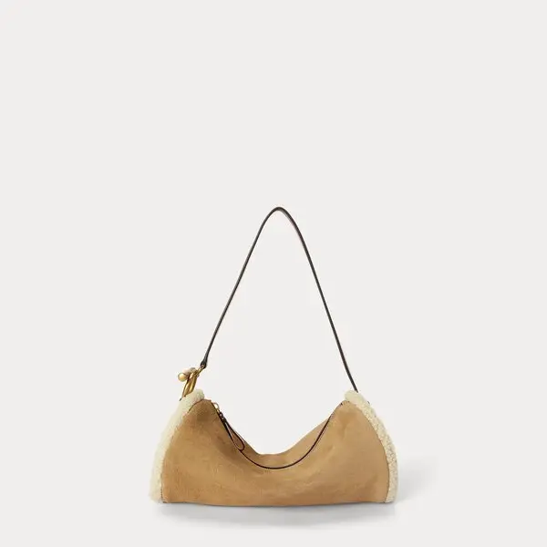 Ralph Lauren Shearling-trim Barrel Bag - Camel/natural