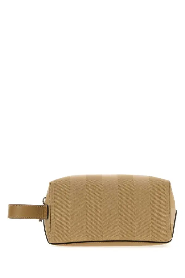 Fendi Beige Canvas Beauty Case