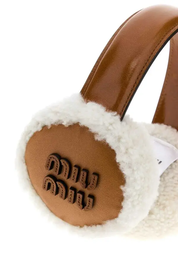 Miu Miu Leather And Shearling Earmuffs