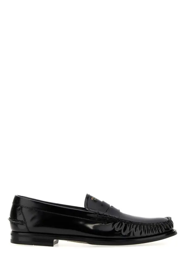 Prada Leather Loafers - Black