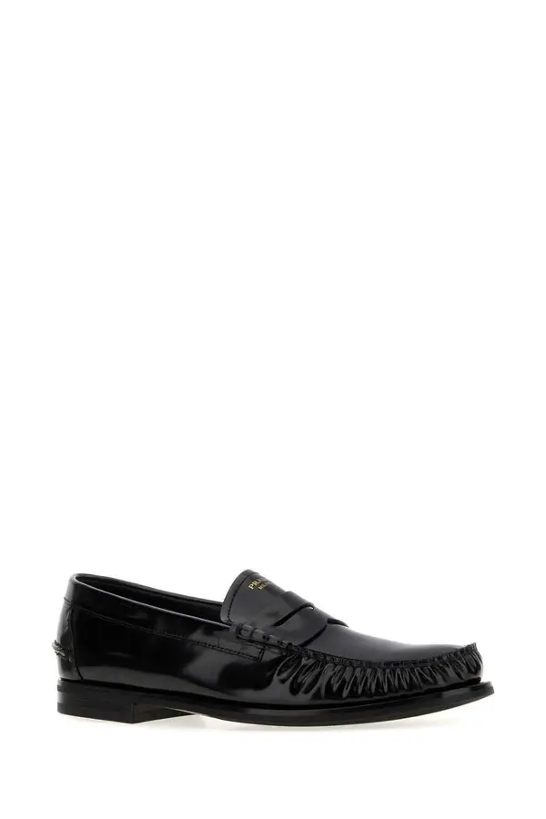 Prada Leather Loafers - Black