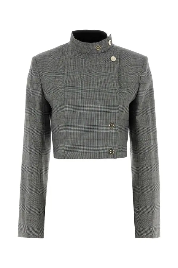 Sportmax Embroidered Stretch Wool Cropped Blazer