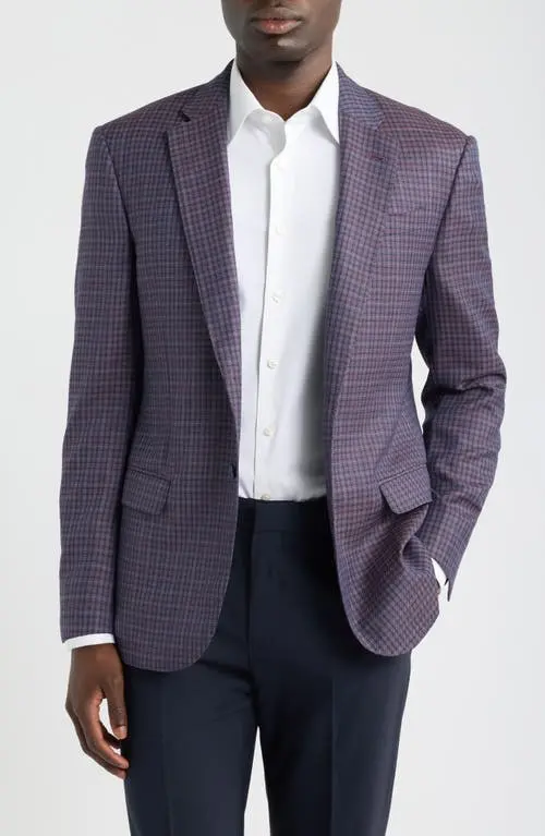 Emporio Armani Patterned Virgin Wool Sport Coat - Raspberry