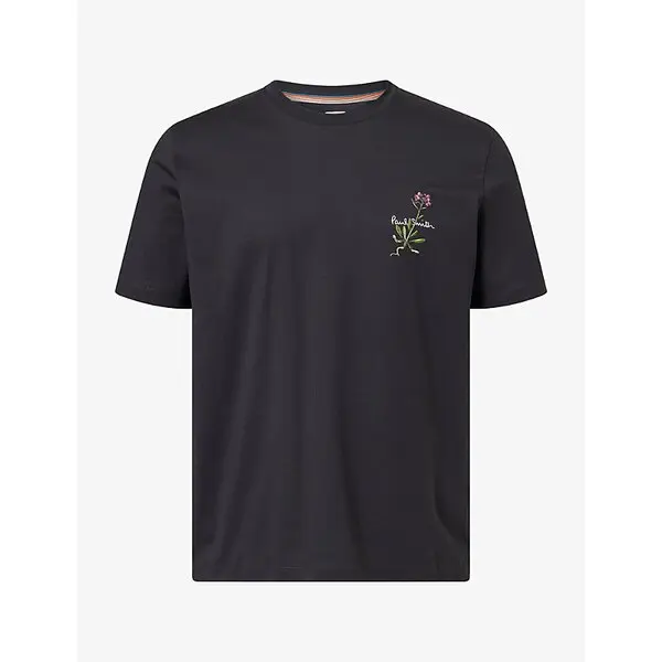Paul Smith Floral-embroidered Cotton T-shirt