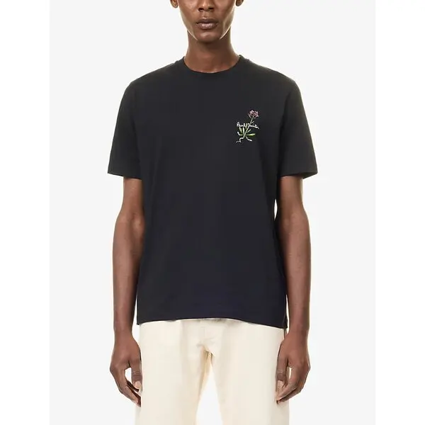 Paul Smith Floral-embroidered Cotton T-shirt
