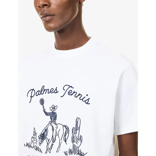 PALMES Western Brand-embroidered Cotton T-shirt
