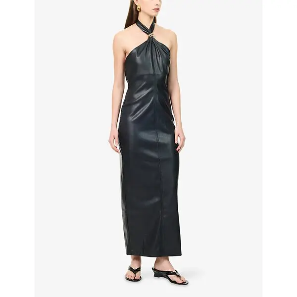 4TH & RECKLESS Rhea Halter-neck Midi Dress