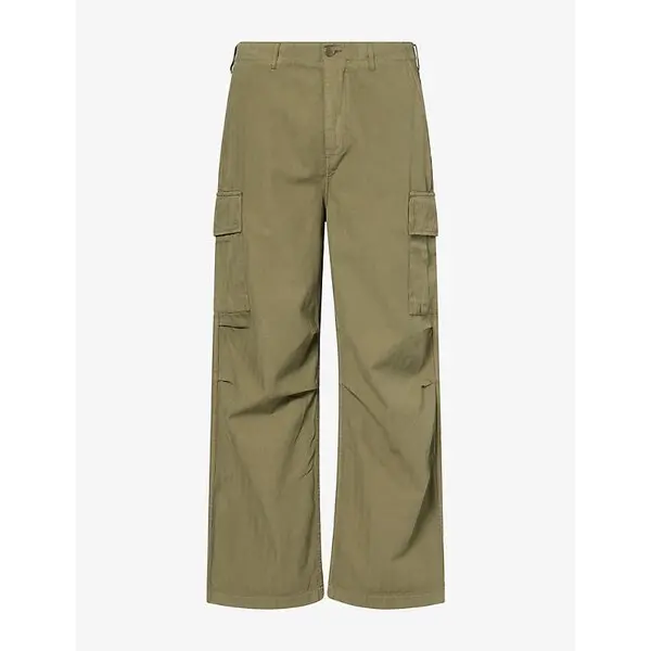 PALMES Herringbone Cotton Cargo Trousers