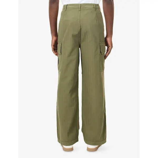 PALMES Herringbone Cotton Cargo Trousers