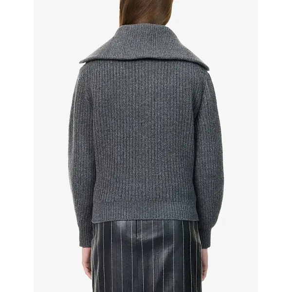 Max Mara Ribbed Wool Half-zip Jumper