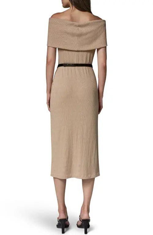 Donna Karan New York Off-the-shoulder Ribbed Dress
