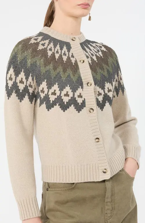 Max Mara Fair Isle Alpaca & Wool Cardigan