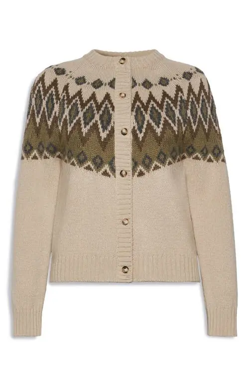Max Mara Fair Isle Alpaca & Wool Cardigan