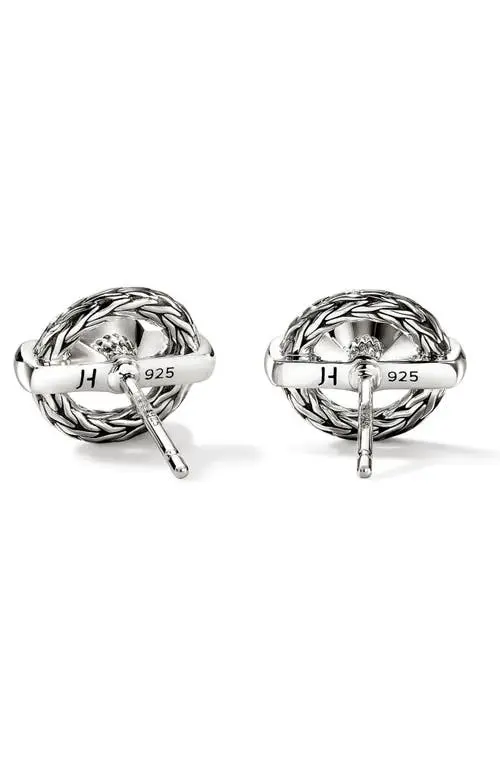 John Hardy Icon Treated Swiss Blue Topaz Stud Earrings