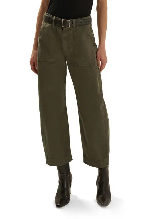 FAVORITE DAUGHTER The Major Wide Leg Crop Pants - Army