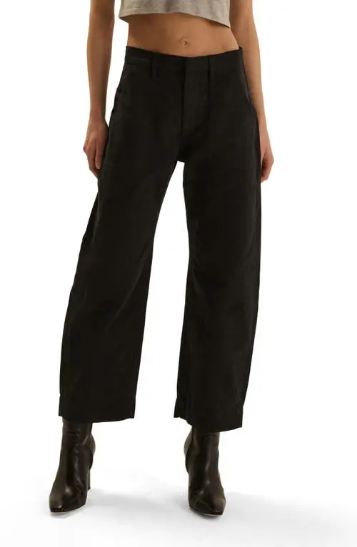 FAVORITE DAUGHTER The Major Wide Leg Crop Pants - Black