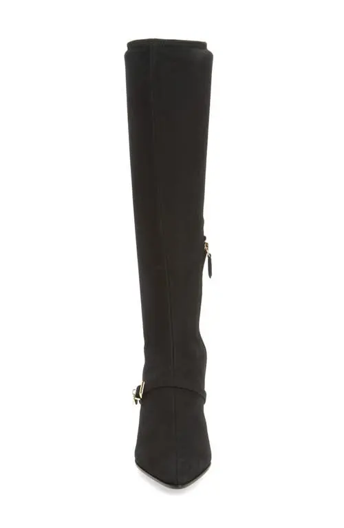 Prada Stretch Knee High Boot With Sculptural Heel