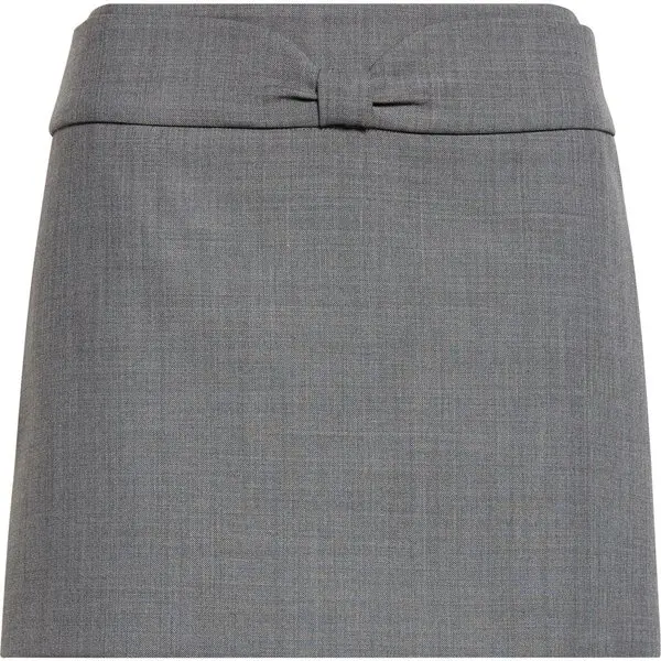 SHUSHU/TONG Lace Trim Pleated Skirt - Grey