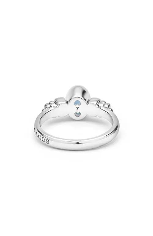 Lagos Signature Caviar Blue Topaz Ring