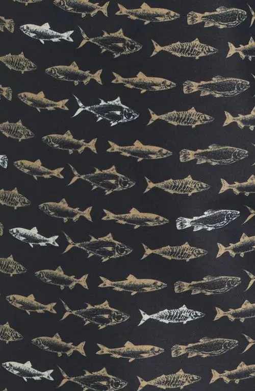 BOSS Danio Fish Print Swim Trunks - Black