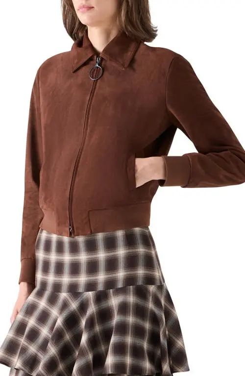 Akris Suede Bomber Jacket