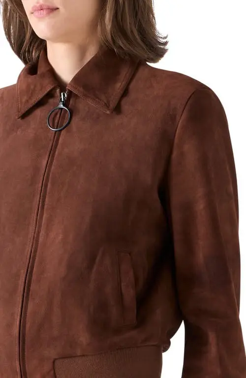 Akris Suede Bomber Jacket