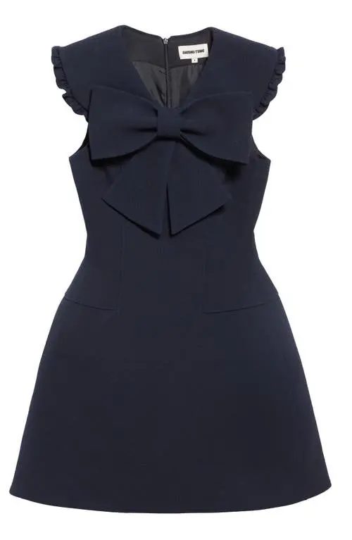 SHUSHU/TONG Big Bow Wool Minidress