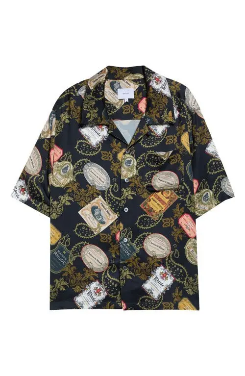 Rhude Vin Bandana Print Camp Shirt - Black Multi
