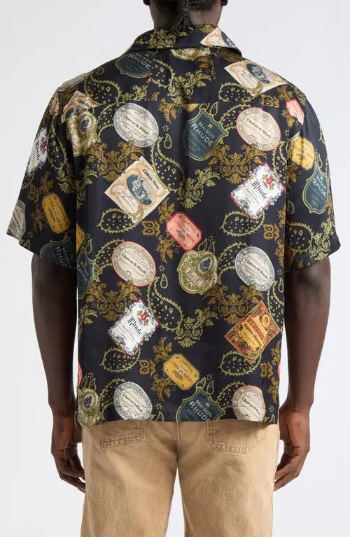 Rhude Vin Bandana Print Camp Shirt - Black Multi